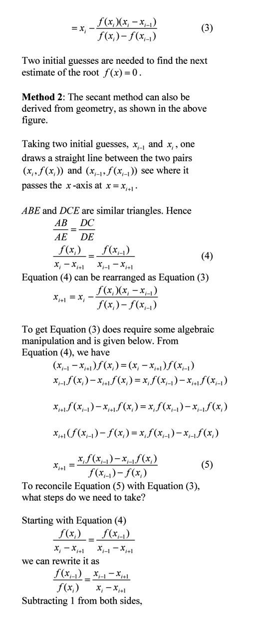 Secant Method The Numerical Methods Guy