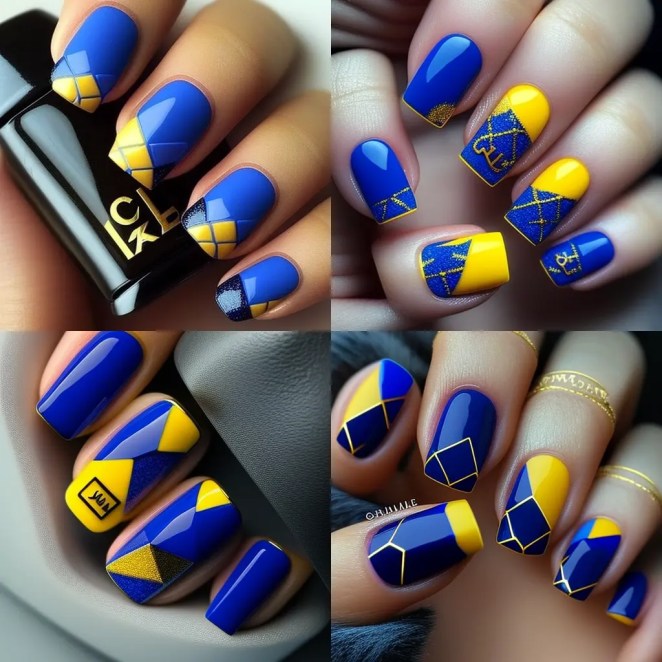 40 Stunning Designs For Coffin Royal Blue Nails In 2023