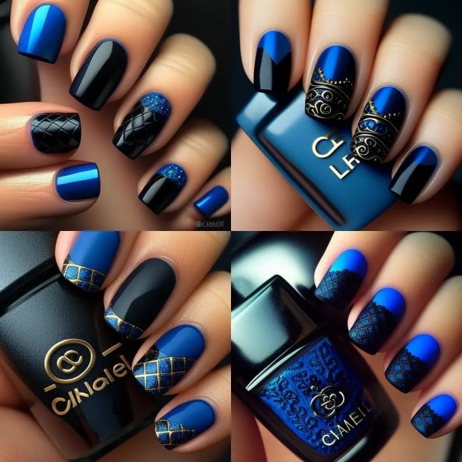 40 Stunning Designs For Coffin Royal Blue Nails In 2023