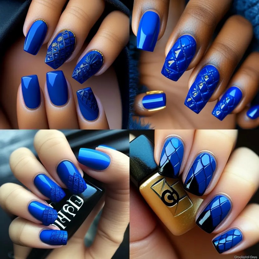 40 Stunning Designs For Coffin RoyaƖ Blue Nails In 2023 Hatinews