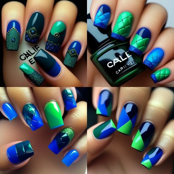 40 Stunning Designs For Coffin Royal Blue Nails In 2023