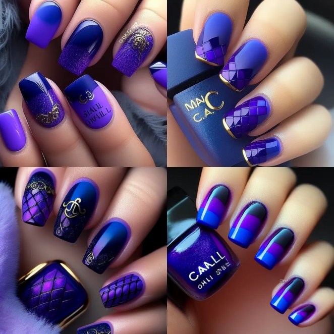 40 Stunning Designs For Coffin Royal Blue Nails In 2023