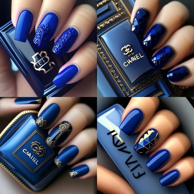 40 Stunning Designs For Coffin Royal Blue Nails In 2023