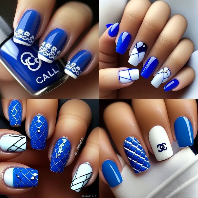40 Stunning Designs For Coffin Royal Blue Nails In 2023