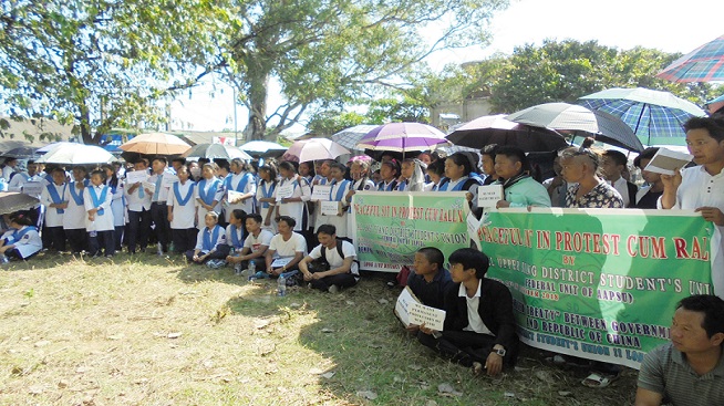 Arunachal Students Stage Sit In Protest Against Chinese Conspiracy