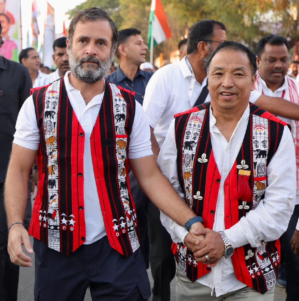 Nagaland Rahul Gandhi Dons Ao Naga Waistcoat During Bharat Jodo Yatra