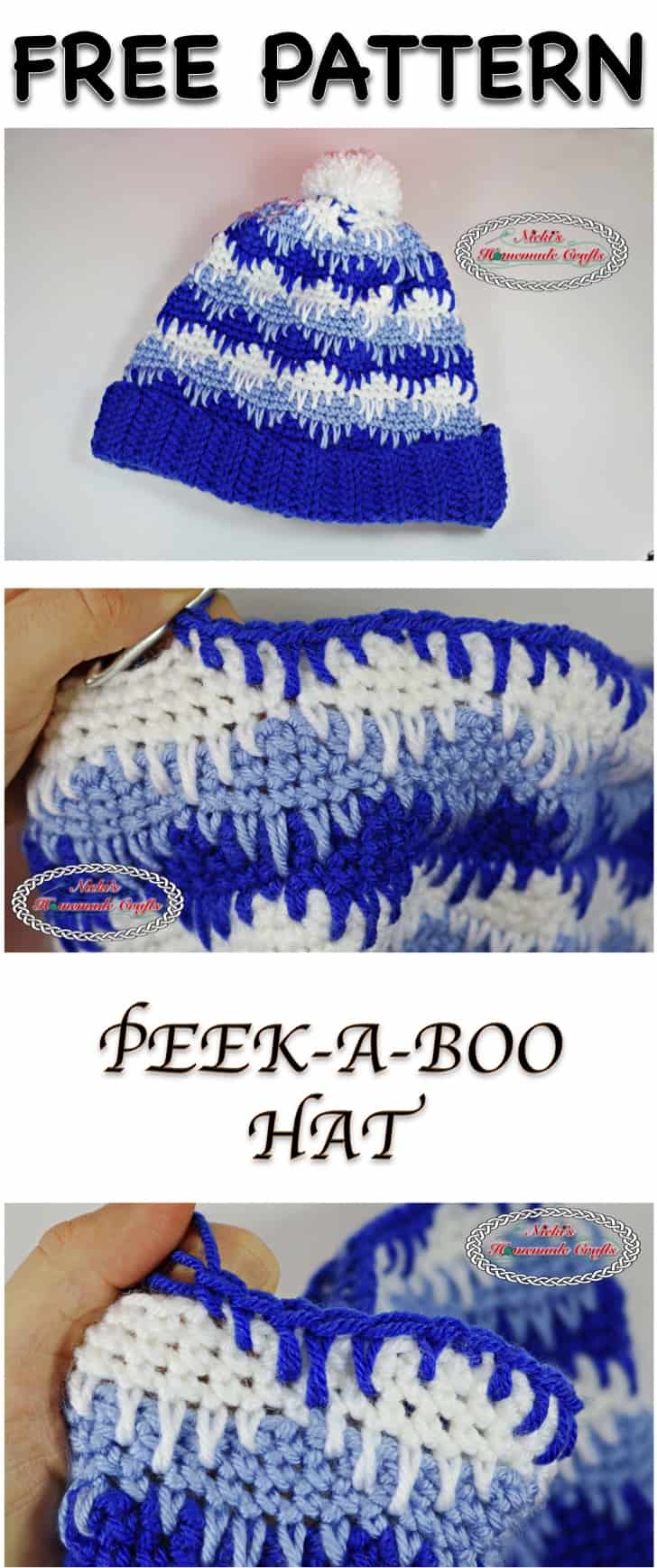 Peek A Boo Hat Free Crochet Pattern Nickis Homemade Crafts