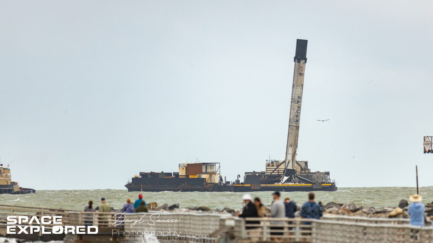 Falcon 9 Booster From Crew 1 Launch Returns To Port Weathered And Leaning