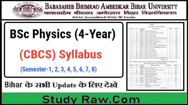 Brabu Bsc Physics New Syllabus Cbcs Semester 1 2 3 4 5 6 7 8