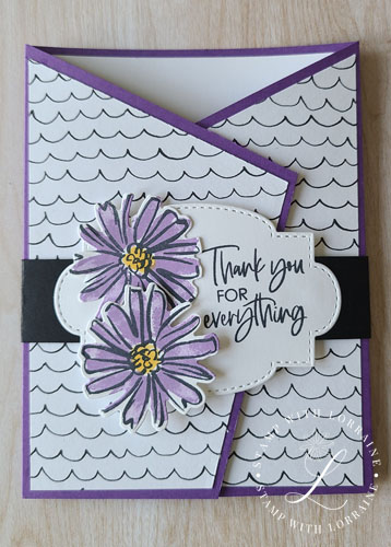 Angled Tri Fold Card Stamp With Lorraine