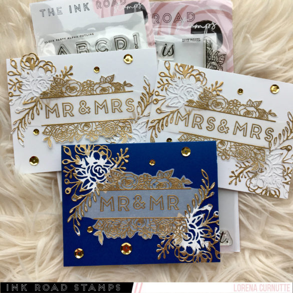 Gold Embossed Wedding Cards Stamping