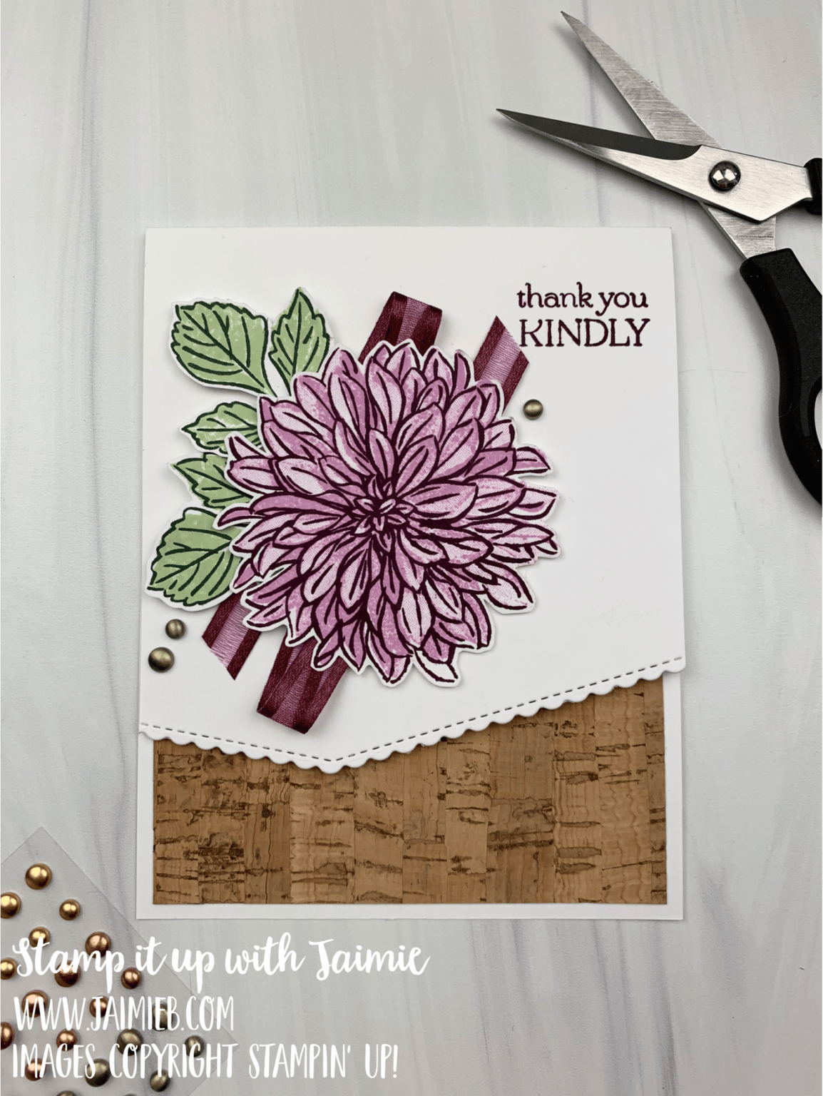 Stampin Up Delicate Dahlias Thank You Card