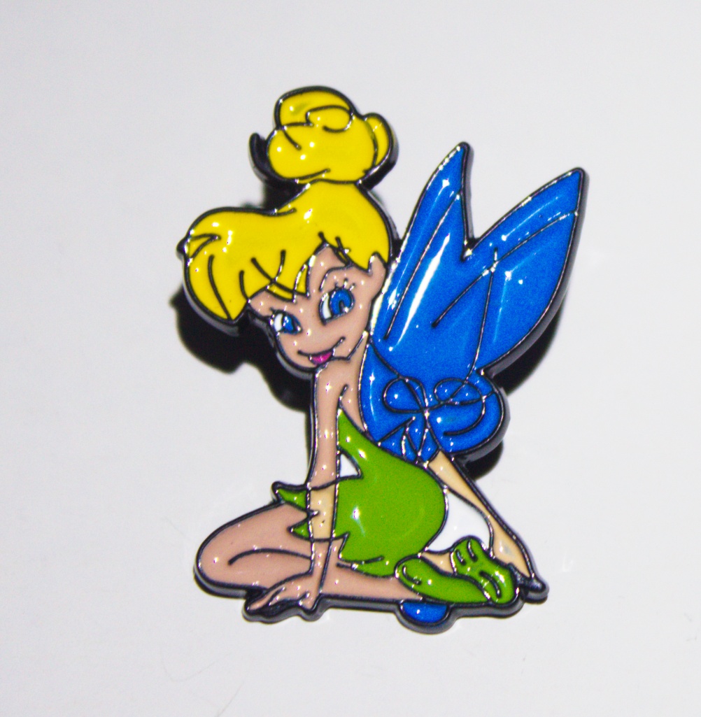 Walt Disney Tinkerbell Figure Kneeling Metal Enamel Pin Peter Pan New