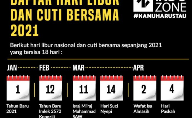 Infografik Daftar Hari Libur Nasional Dan Cuti Bersama 2021 Them