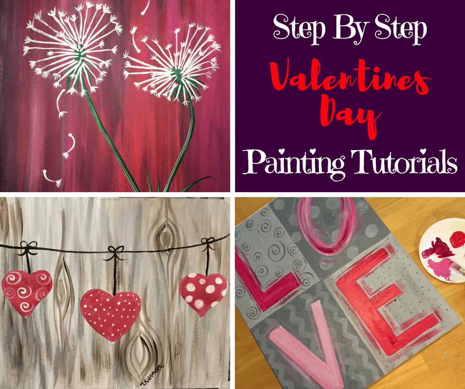 Valentines Day Step By Step Painting Tracies Acrylic Painting Tutorials