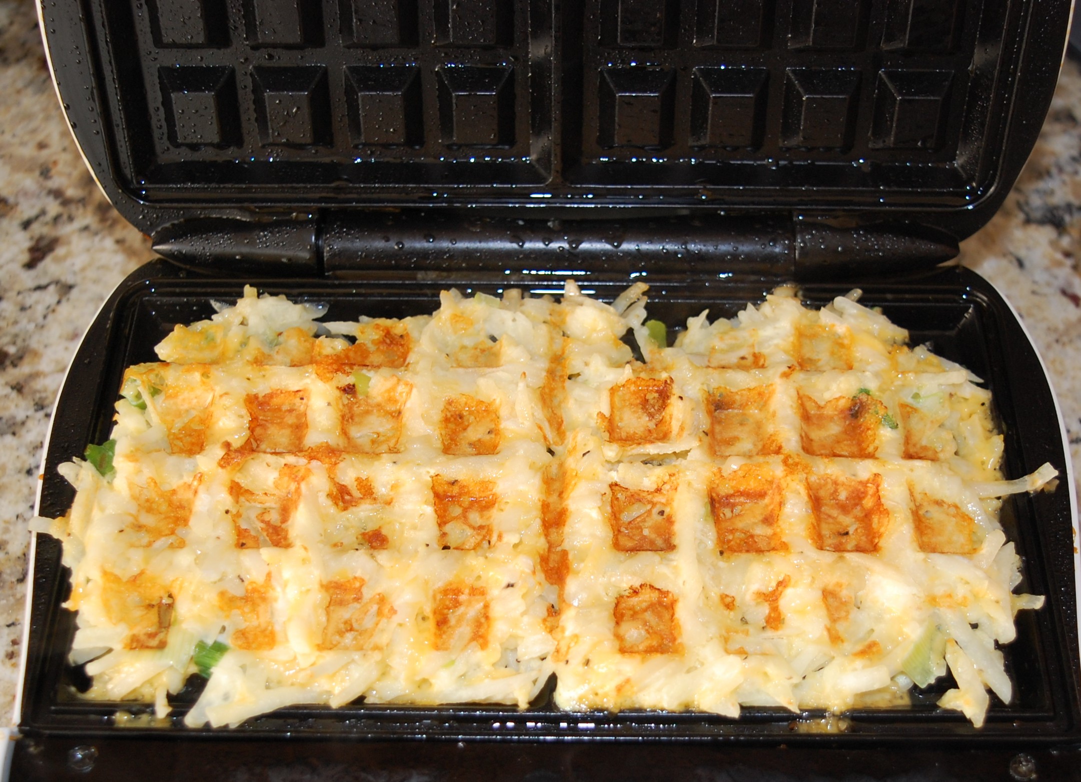 Egg And Cheese Hash Brown Waffles