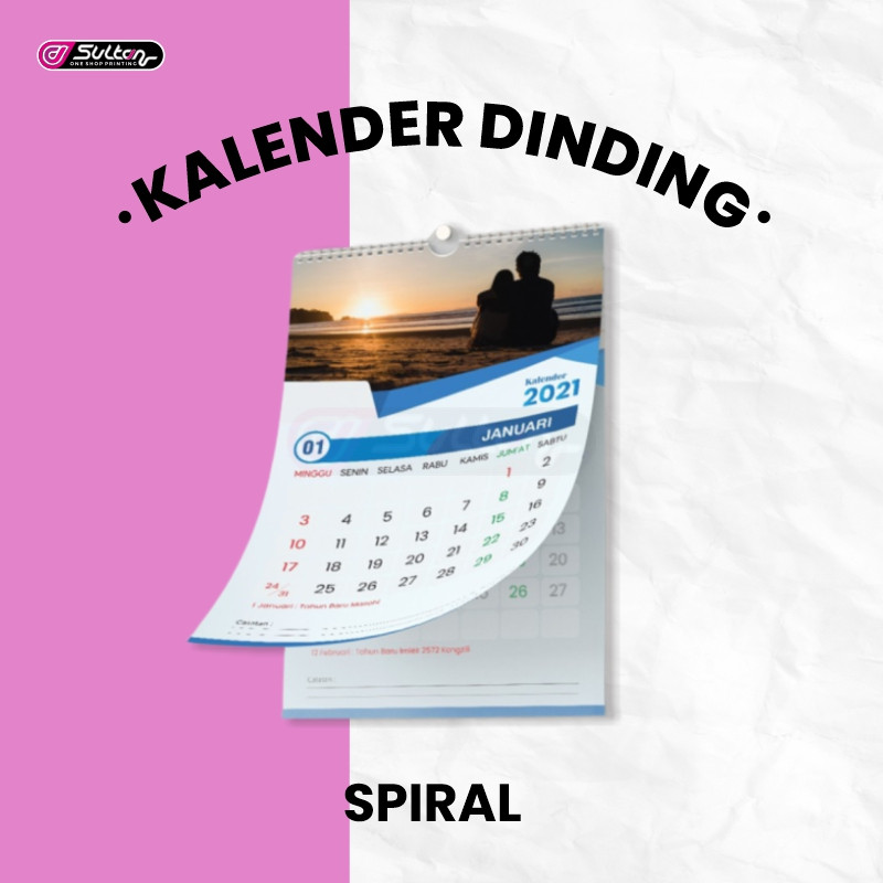 Kalender Dinding Spiral Isi 6 Lembar