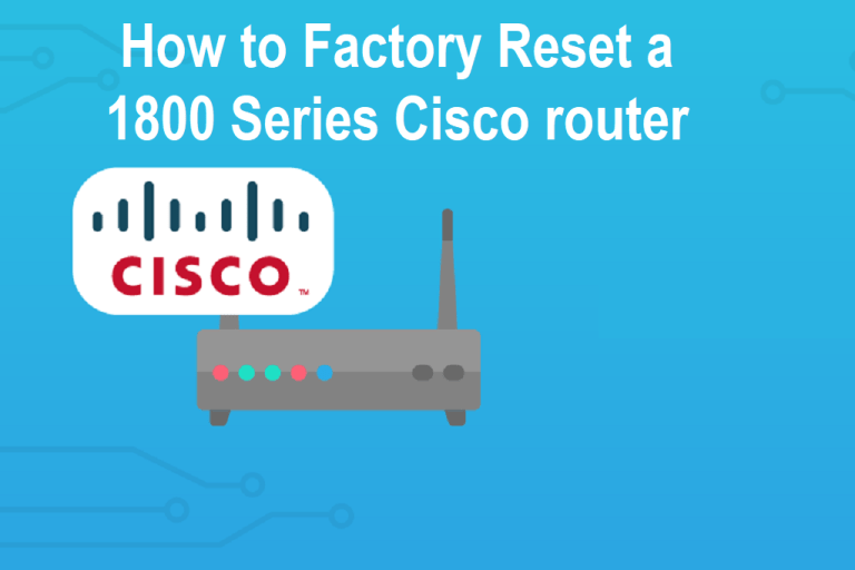 How To Factory Reset 1800 Series Cisco Router