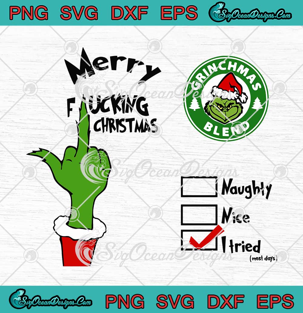 Grinchmas Blend Grinch Hand Merry Fucking Christmas Svg Png Eps Dxf