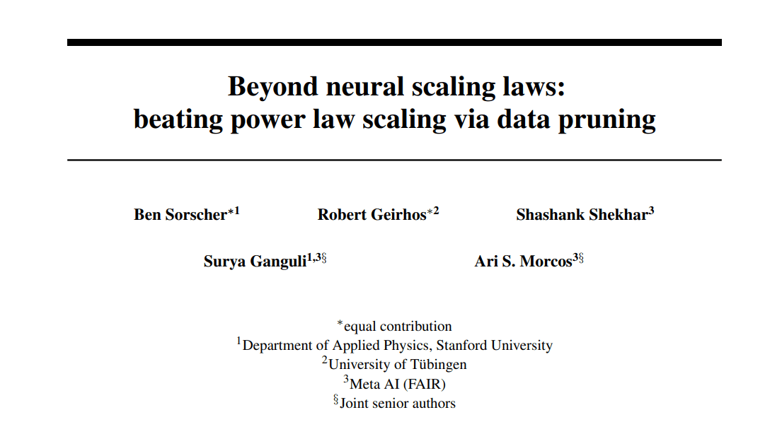 Neurips 2022 Meta Ai Stanford And Tübingen U Beat Neural Scaling Laws