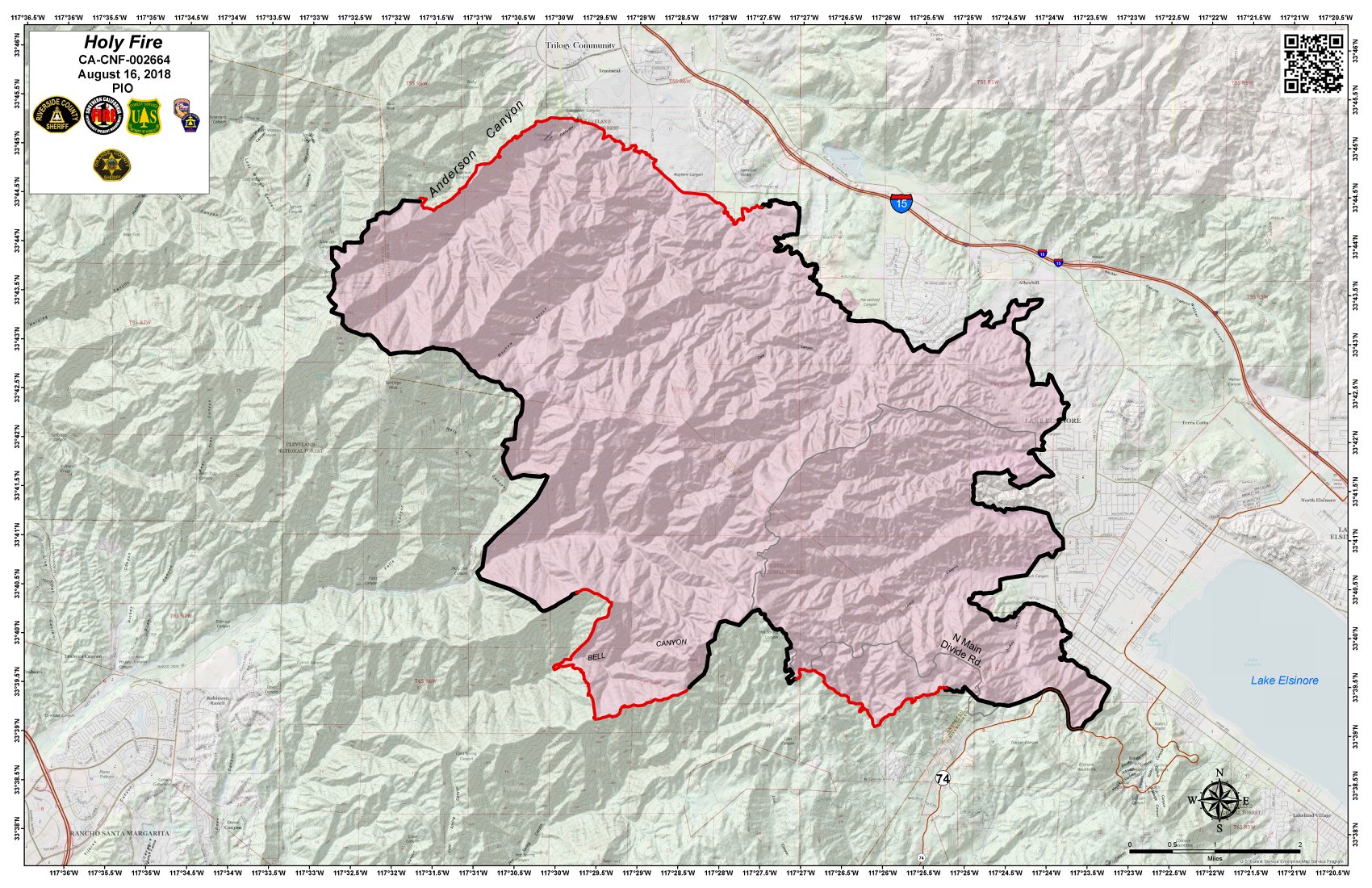 Southern California Holy Fires Update Saturday August 18 2018 South