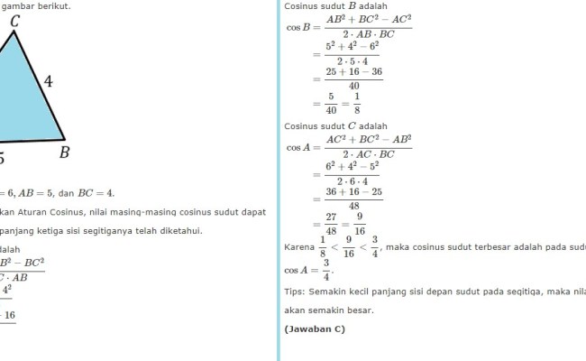 Yuk Simak Contoh Soal Aturan Sinus Dan Cosinus Dan Penyelesaiannya