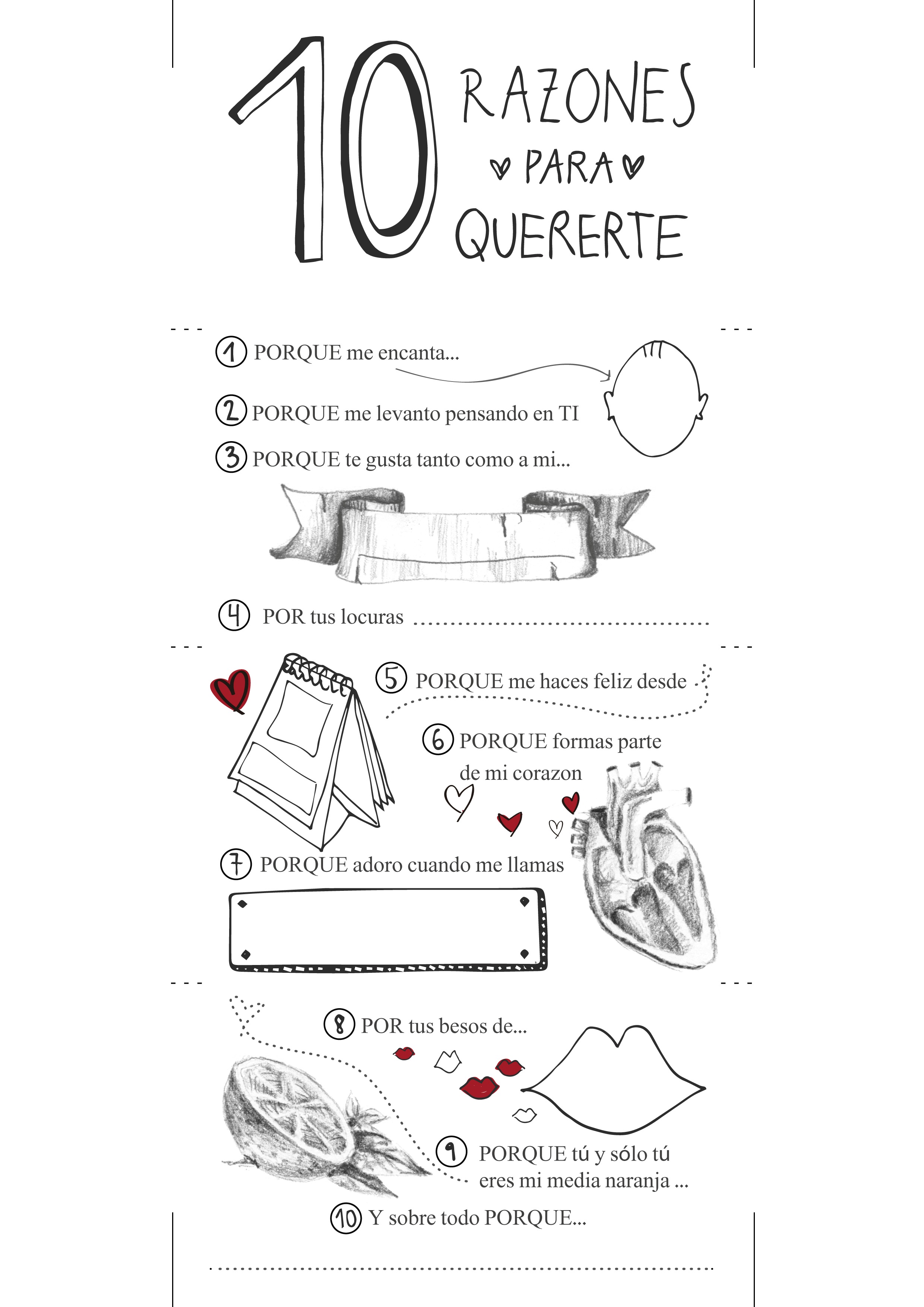 10 Razones Para Quererte Sorpresas Para Tu Pareja