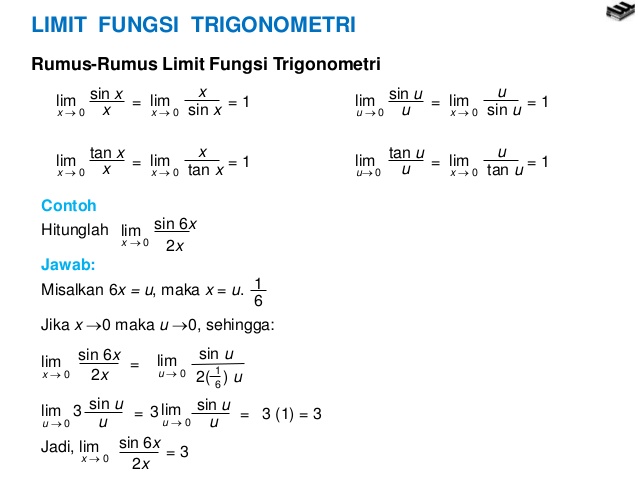 Rumus Rumus Limit Trigonometri Matematika Dasar