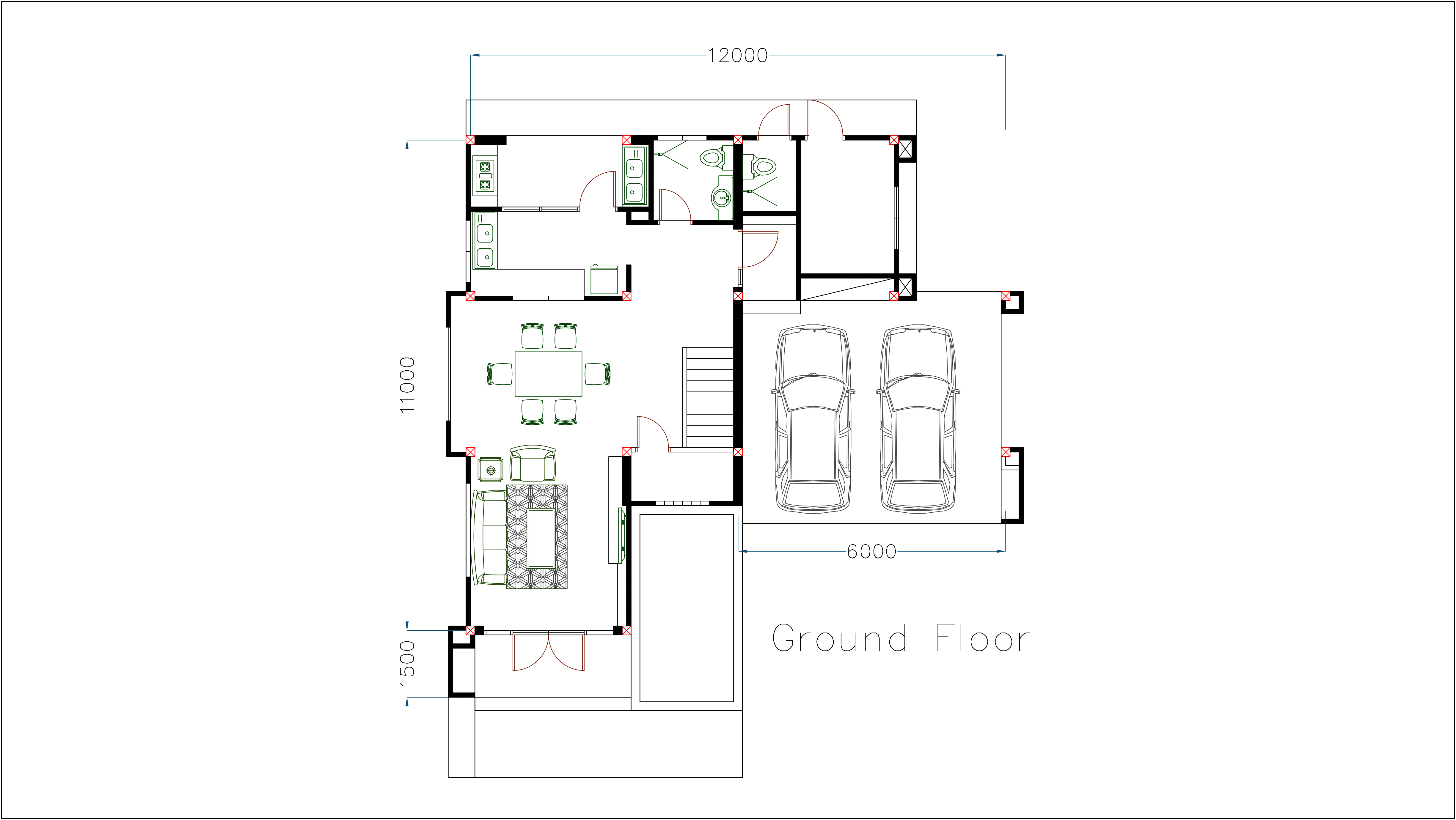 Sketchup Modern 4 Bedrooms Home Plan 11x12m Samphoas Plan