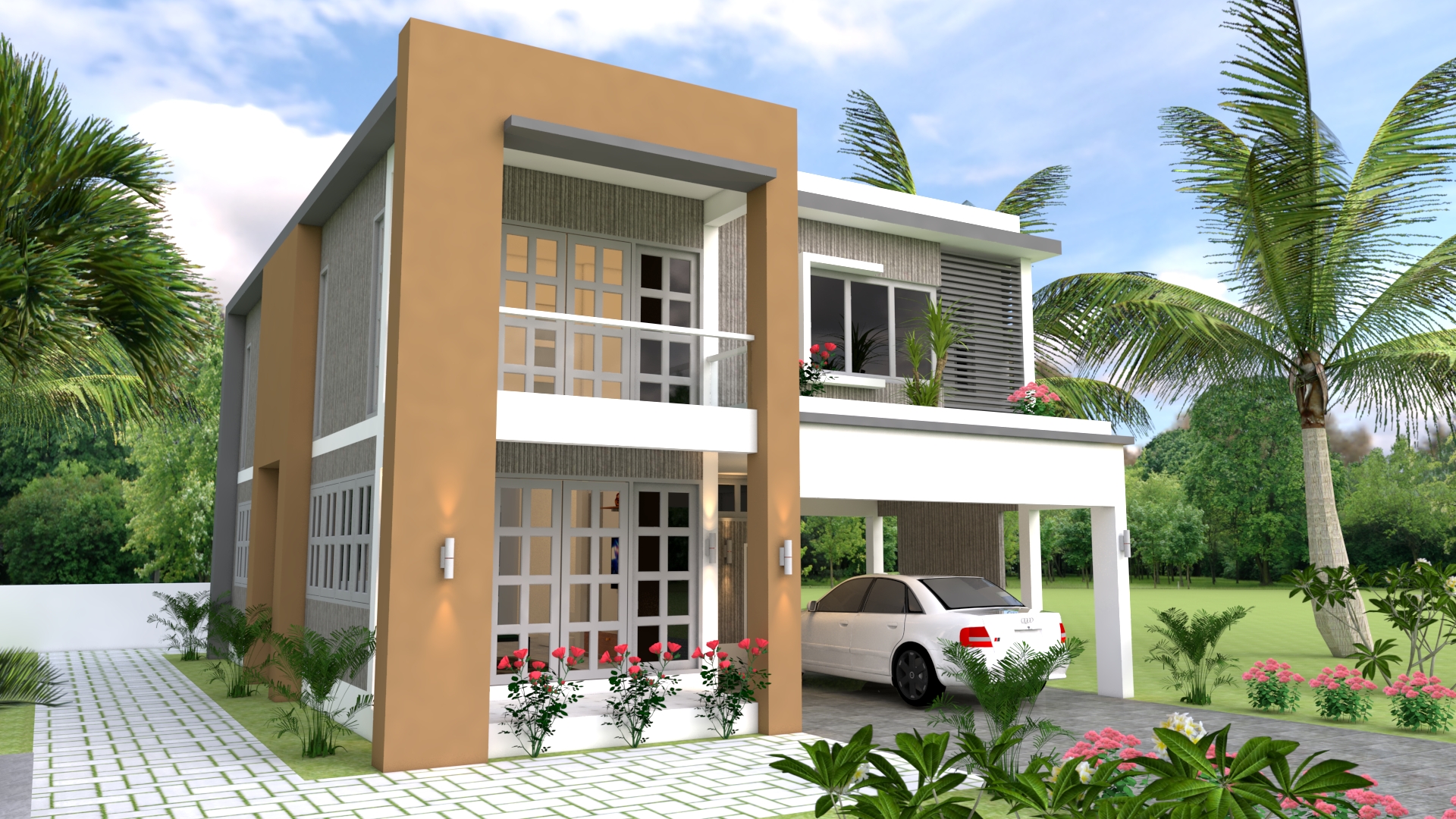 Sketchup Speed Build 3 Bedrooms Home Plan 30x38 Samphoas Plan