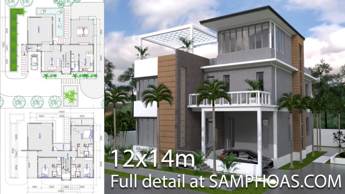 3 Story House Plan 12x14m With 4 Bedrooms Samphoas Plan