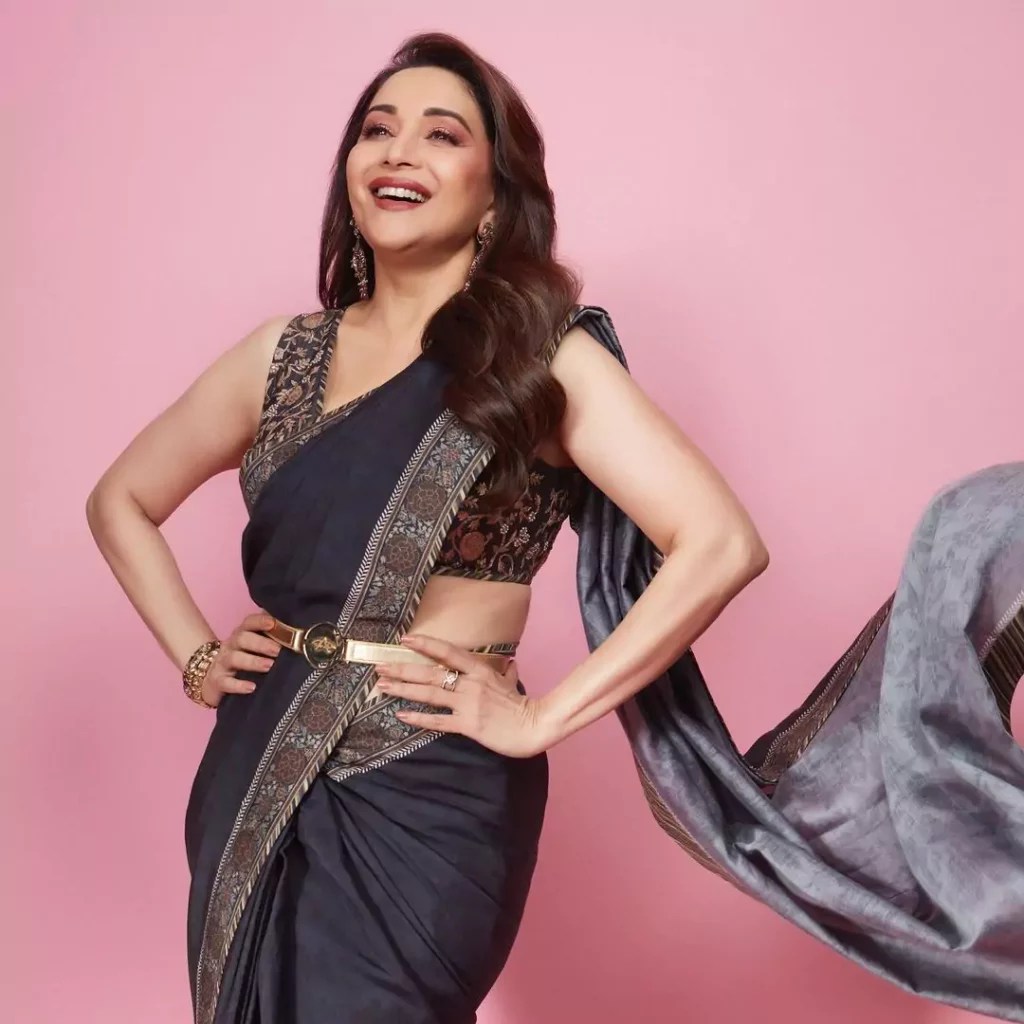 Madhuri Dixits Most Stylish Saree For Global Excellence Awards