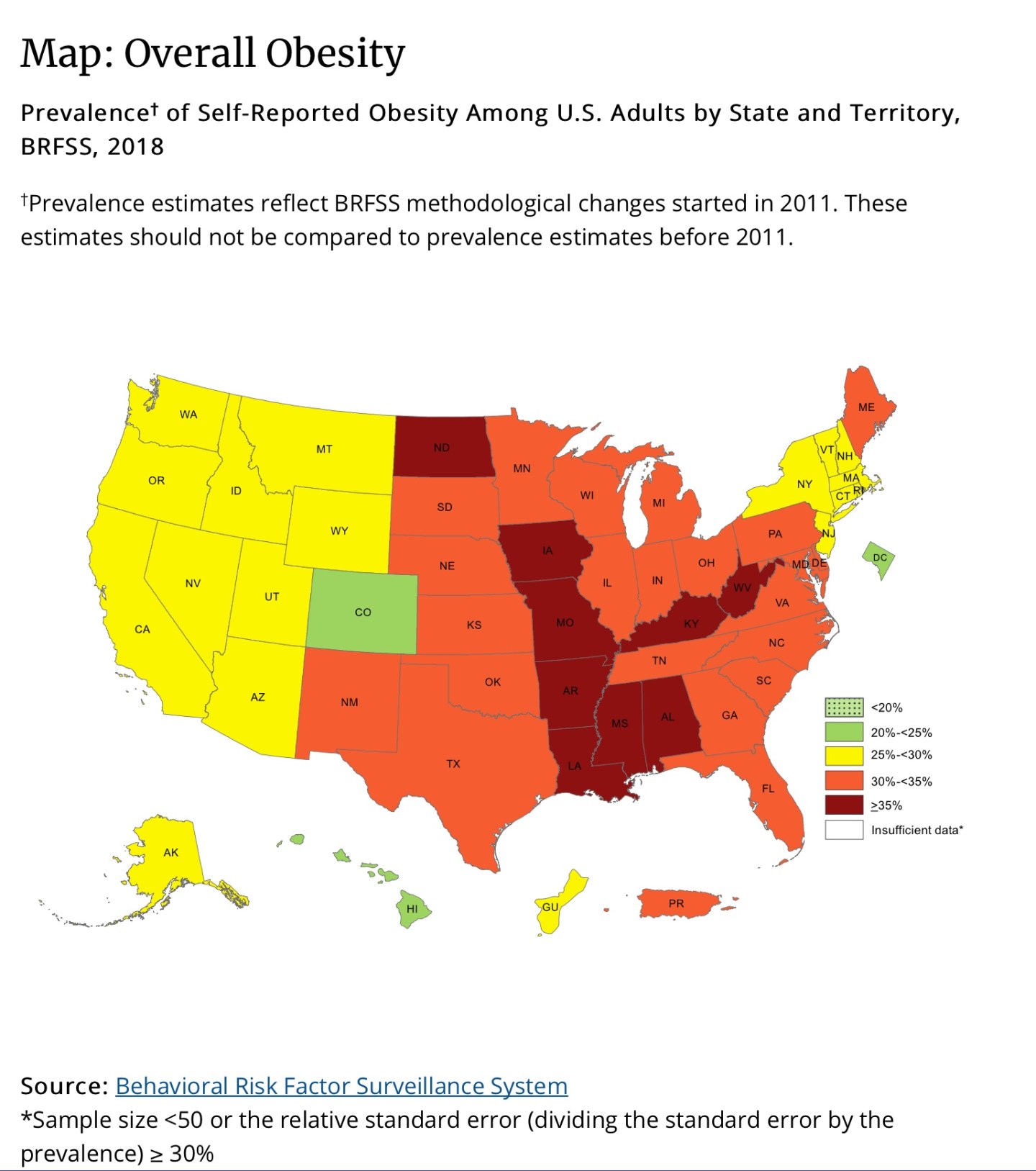 Cdc Releases New Obesity Map Of The United States Scientific Inquirer