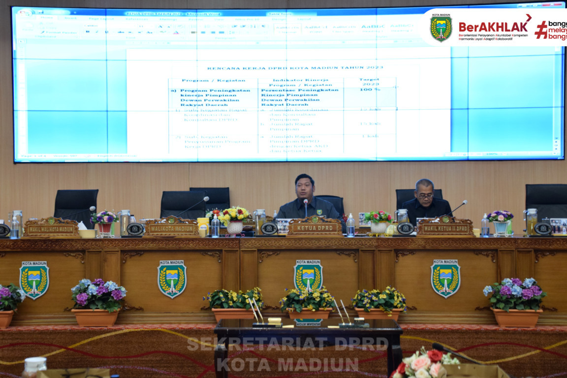 Rapat Membahas Rencana Kerja Renja Dprd Kota Madiun Tahun 2023