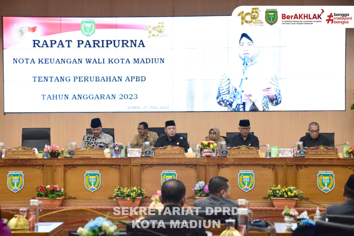 Wali Kota Madiun Sampaikan Nota Keuangan Tentang Perubahan Apbd Tahun