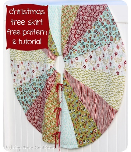 Free Pattern Easy Patchwork Christmas Tree Skirt Sewing