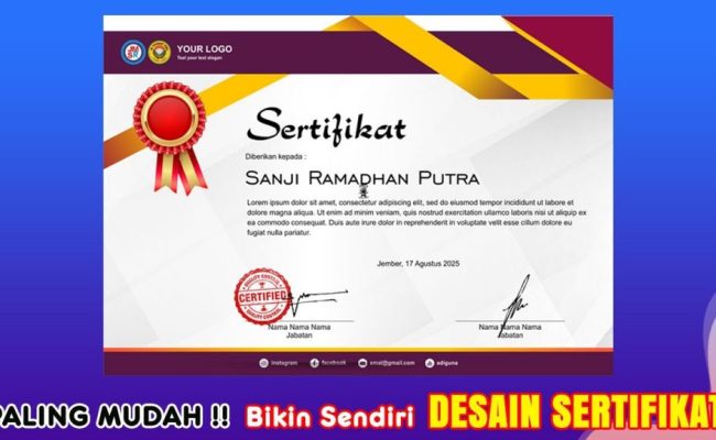 Cara Membuat Desain Sertifikat Membuat Sertifikat Online Dengan 100