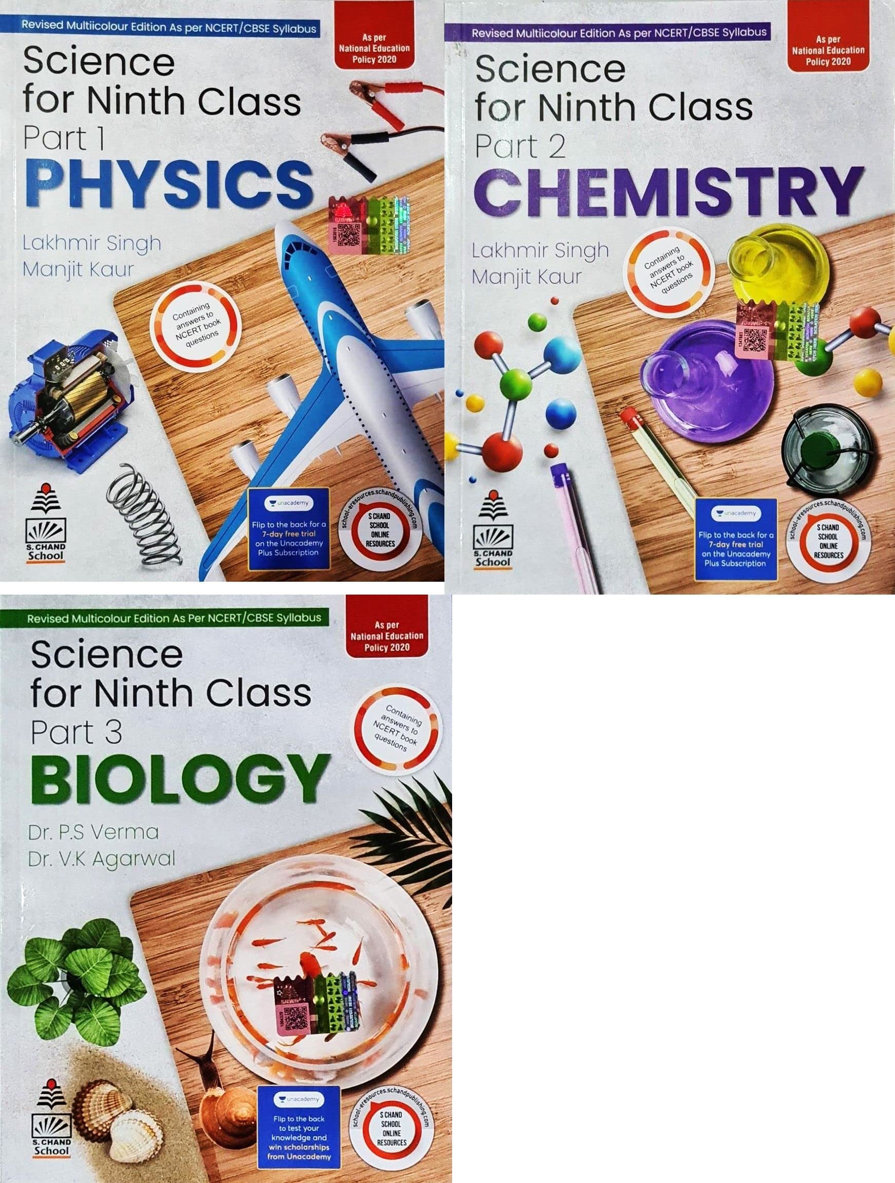 Combo Pack Lakhmir Singh Class 9 Science Biology Physics Chemistry