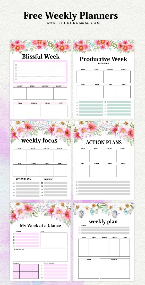 Weekly Planner Template Printable Free Printable Templates