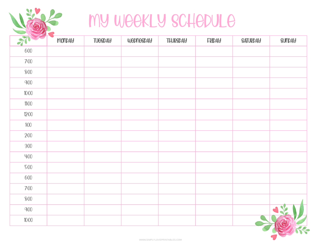 Free Printable 2021 Pink Floral Monthly Calendars