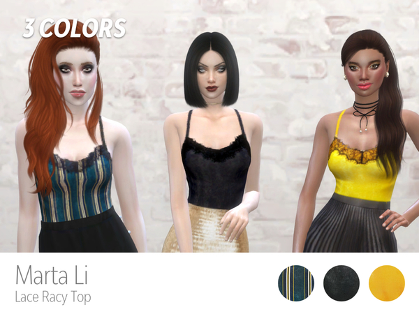 Lace Racy Velvet Top By Martalisofia Sims 4 Female Clothes