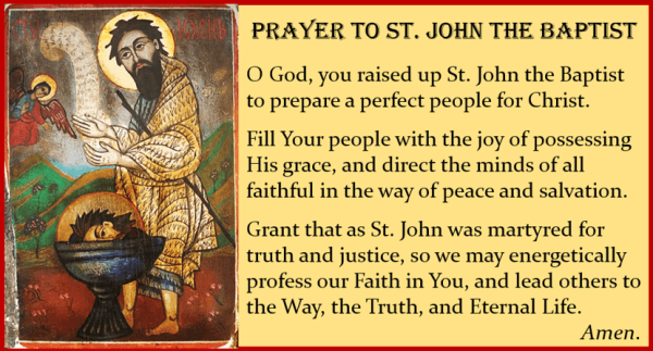 Prayer To St John The Baptistsm St John Neumann Parish Bryn Mawr Pa