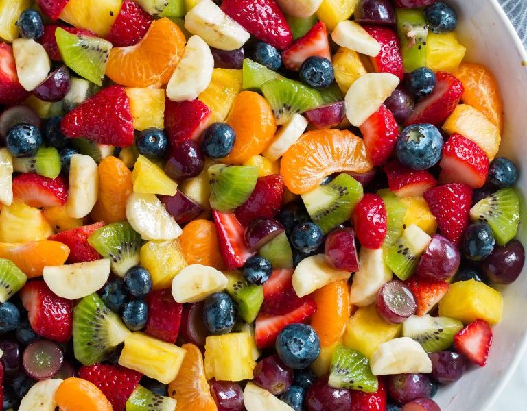 Honey Lime Rainbow Fruit Salad Skinny Healthy Food