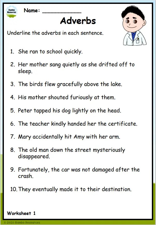 Grade 3 Adverb Worksheets Free Printables Worksheets