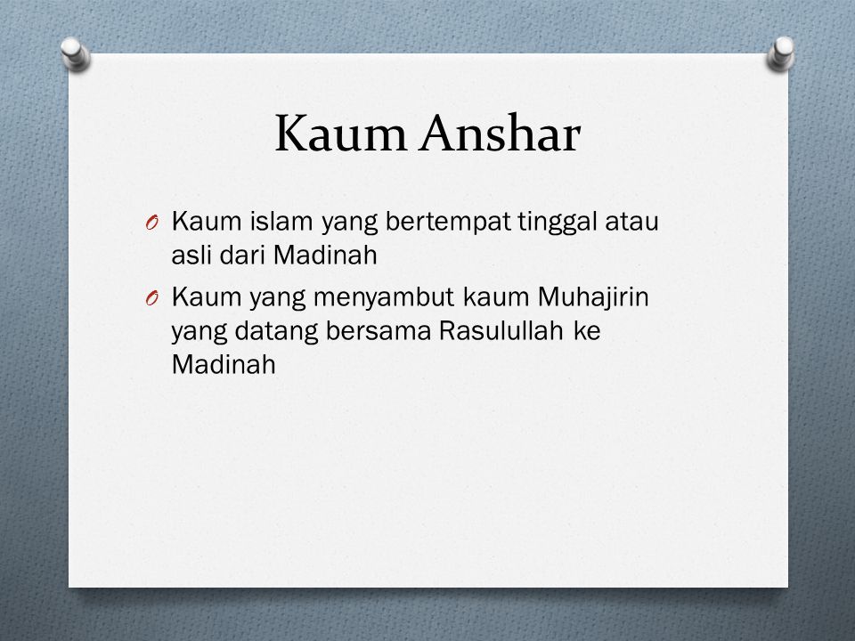 Kaum Anshar Adalah Ujian