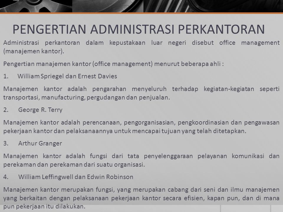 Pengertian Dasar Administrasi Perkantoran Pengertian