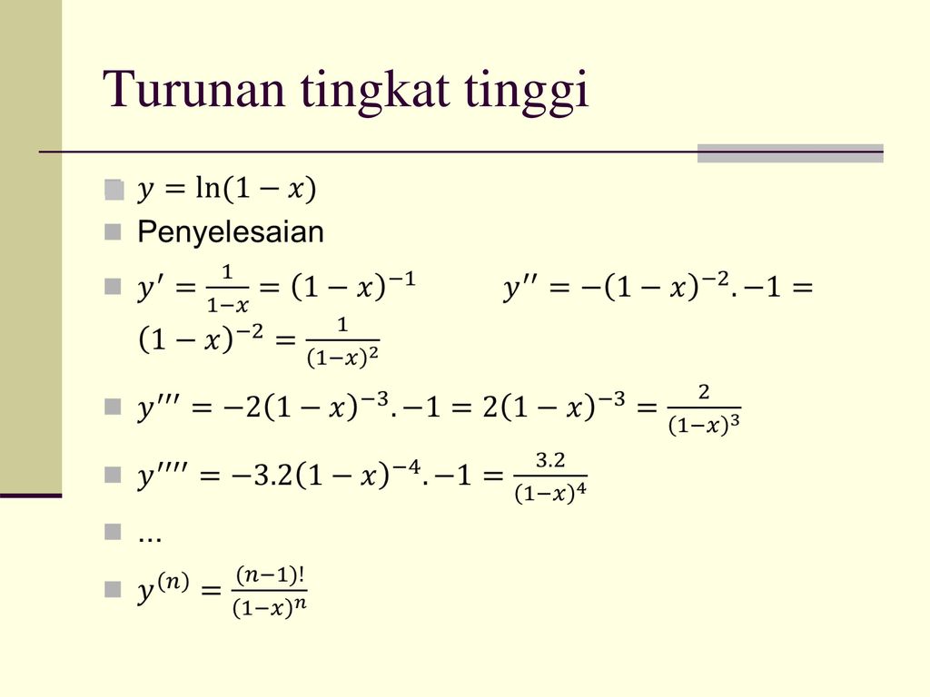 Kumpulan 10 Contoh Soal Turunan Tingkat Tinggi Dan Pembahasannya