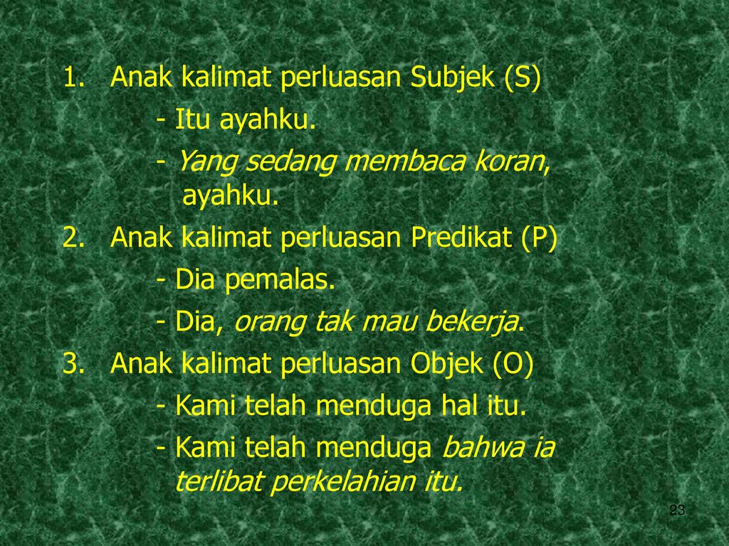 Ayat Tunggal Perluasan Subjek Ayat Majmuk Perluasan Subjek Dan