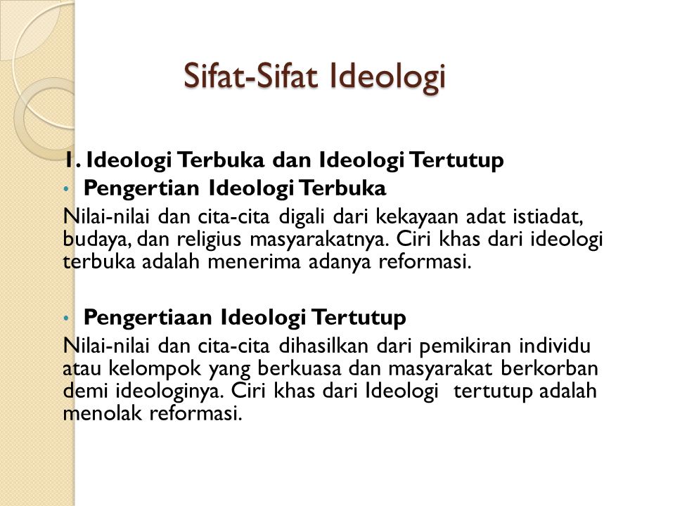 Apa Saja Perbedaan Ideologi Terbuka Dan Ideologi Tertutup Materi Ppkn