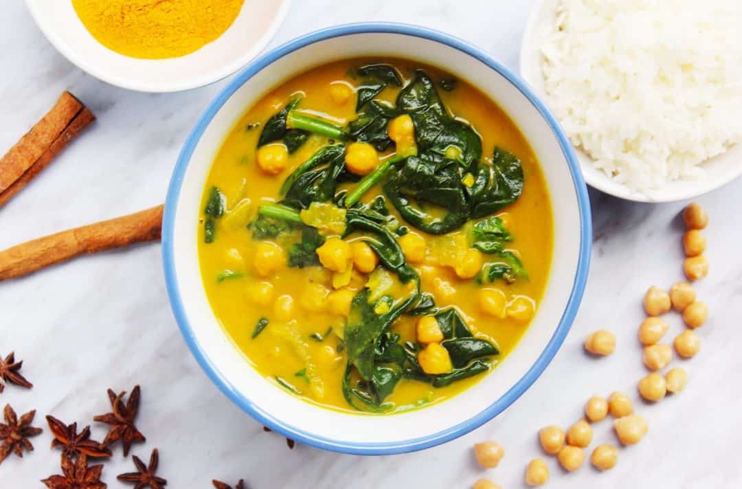 Chickpea And Spinach Curry With Coconut Milk Slow The Cook Down